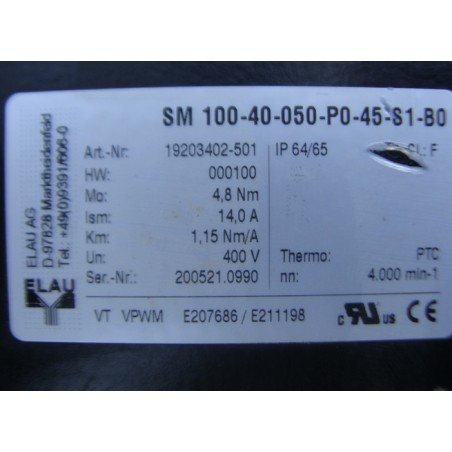 ELAU SM 100-40-050-P0-45-S1-B0 Servo Motor – High-Precision Synchronous ...