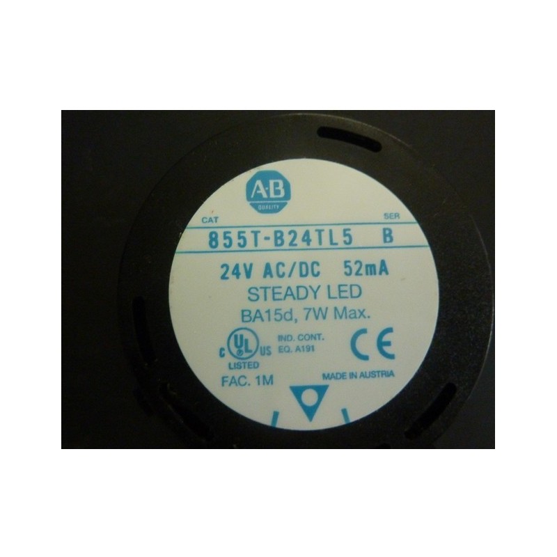 Allen-Bradley 855T-B24TL5 Series B 70 mm Amber Steady LED Stack Light ...