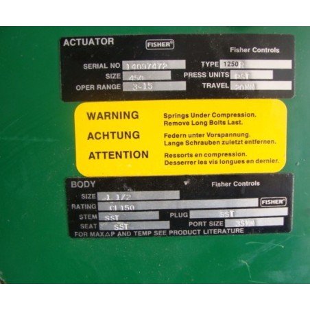 Fisher Controls 1250R Pneumatic Diaphragm Actuator – Precision Valve ...