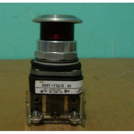 Allen-Bradley 800T-FXQ10 A5 30.5 mm Red Mushroom Head Illuminated Push-Pull Operator