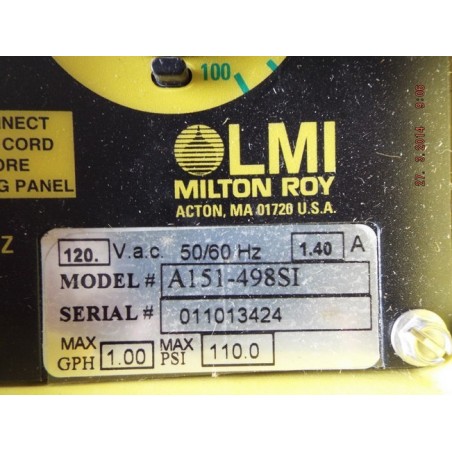 LMI Milton Roy AA151-498SI Metering Pump – Specifications and Features
