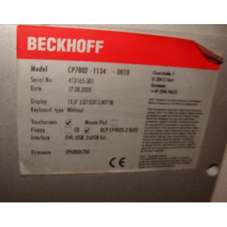 Beckhoff CP7802-1134-0010 | 15-Inch Industrial Control Panel