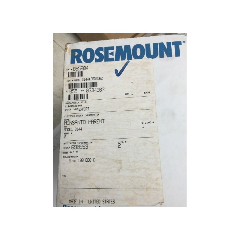 Rosemount 3144 D1K5B4M5 Temperature Transmitter – High-Performance ...