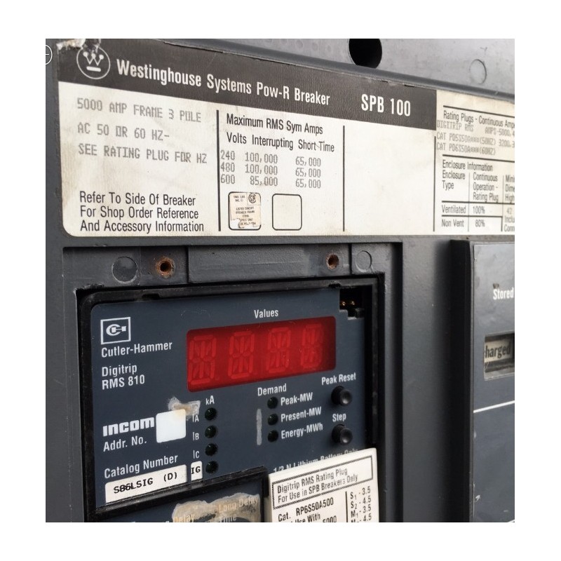 "Westinghouse SPB 100 - 3-Pole, 5000A, 65KA Power Circuit Breaker"