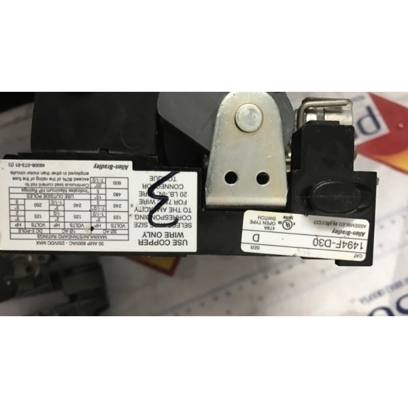 Allen-Bradley 1494F-D30 Series D 30A 600V Cable-Operated Disconnect Switch