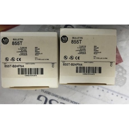 Allen-Bradley 855T-B24N4 Series C 70 mm Red Steady Incandescent Stack ...