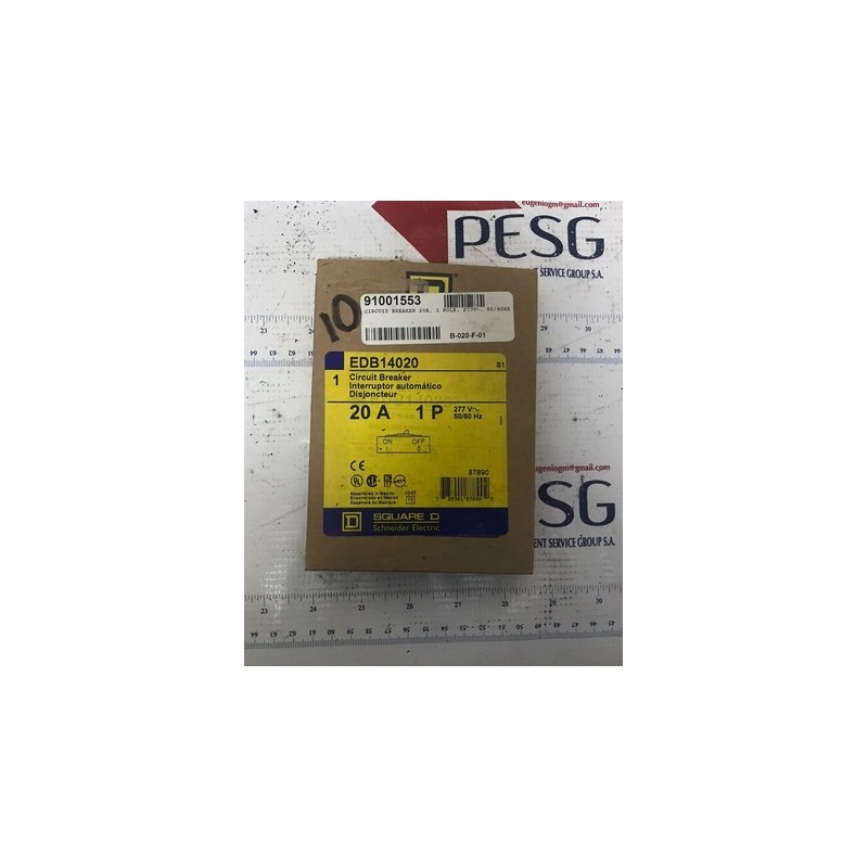 Square D EDB14020 20A 1-Pole 277V Bolt-On Circuit Breaker