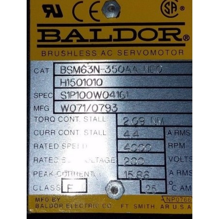 Baldor BSM63N-350AA NEO – High-Performance AC Brushless Servo Motor