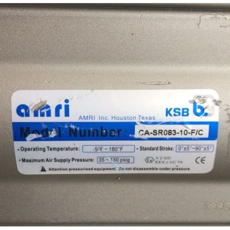 Amri CA-SR083-10-F/C Pneumatic Rack and Pinion Rotary Actuator