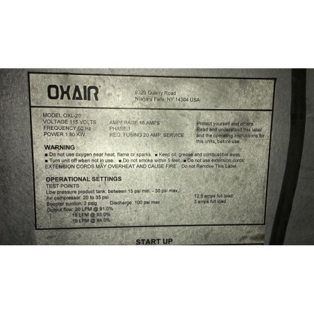 Oxair OXL-20 Self-Contained Oxygen Generator – High-Purity On-Site ...