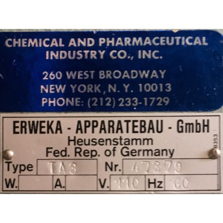 ERWEKA TA3 Tablet Friability Tester – 110V 60Hz
