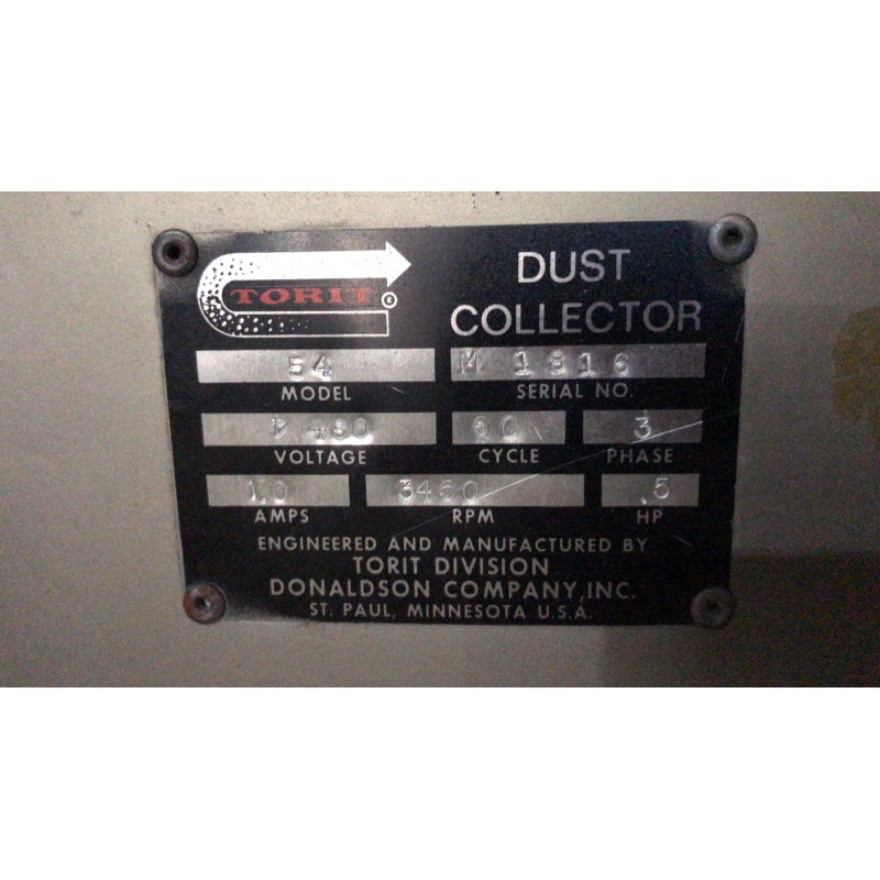 Donaldson Torit 54 M 1816 Industrial Dust Collector – 0.5 HP, 460V ...