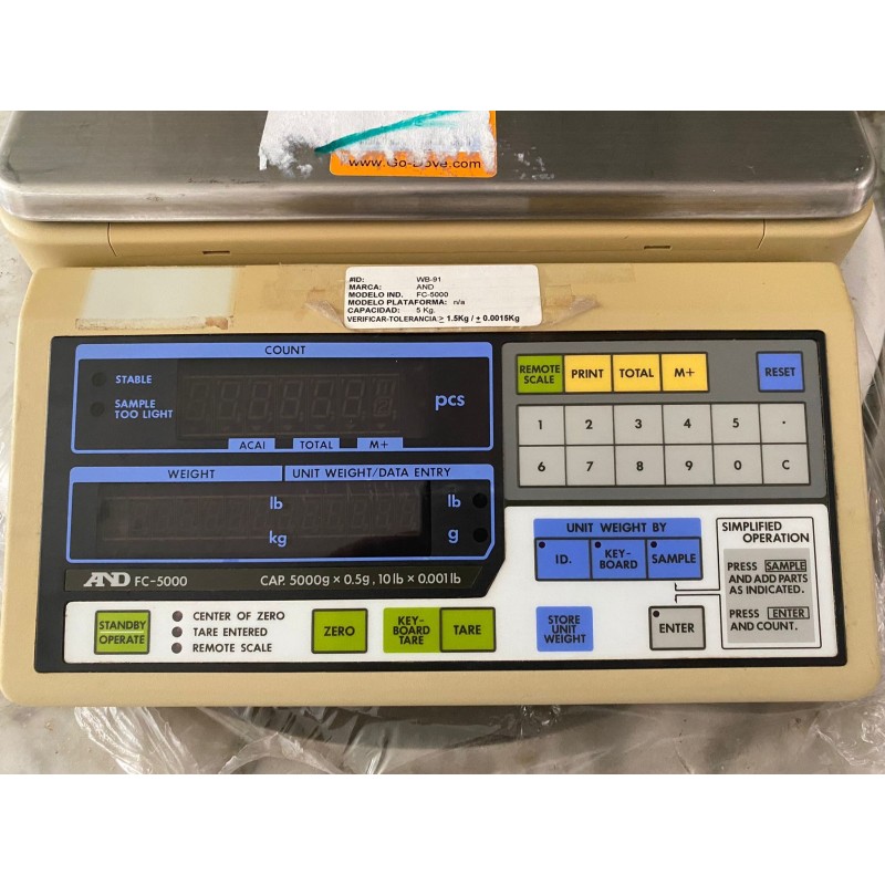 A&D FC-5000i Counting Scale – High-Resolution 5 kg Capacity