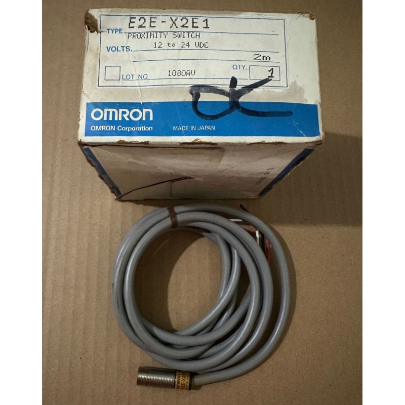"Omron E2E-X2E1 Proximity Sensor: 2mm Range, IP67, 12-24VDC, Metal De