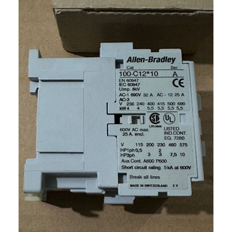 Allen-Bradley 100-C12*10 Series A 12 A 3-Pole IEC Contactor