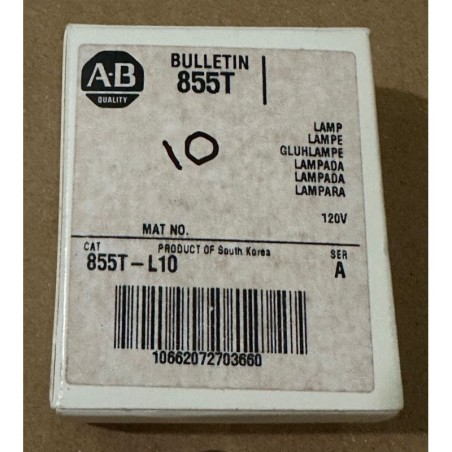 Allen-Bradley 855T-L10 120V AC Incandescent Lamp for 70 mm Stack Lights
