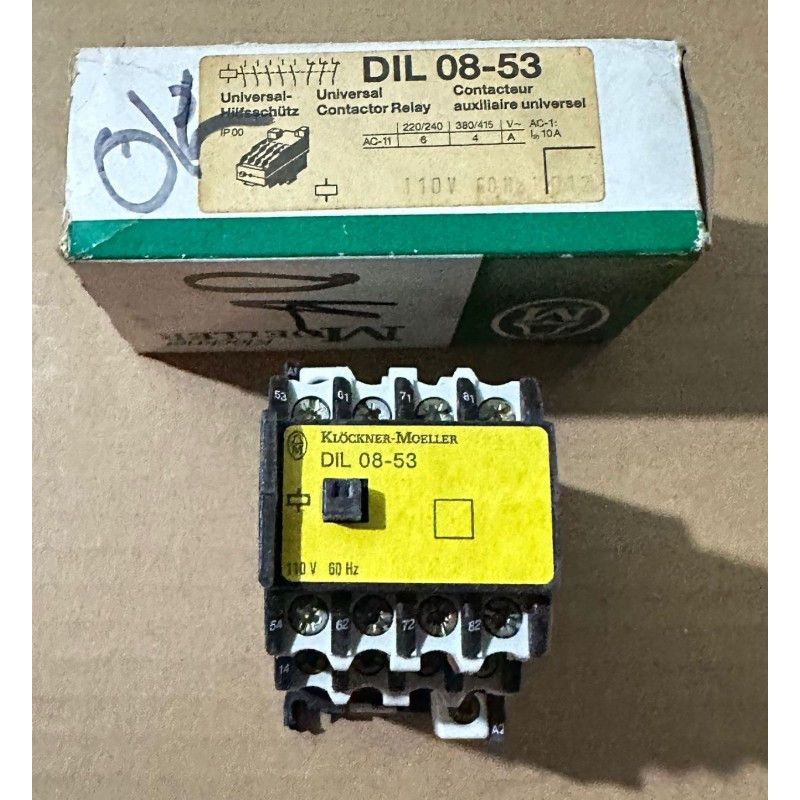KLOCKNER MOELLER DIL 08-53 Industrial Contactor - 24V DC Coil, 3 Pole