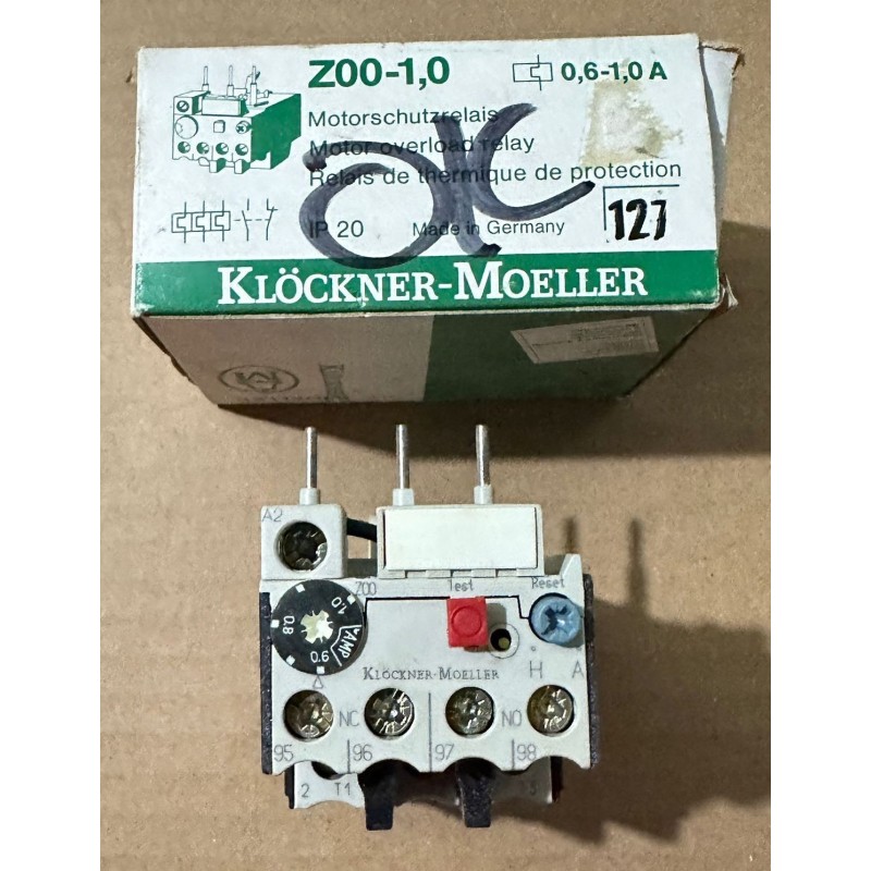 "Klockner Moeller Z00-1.0: 230V, 1.0A Compact Industrial Circuit Brea