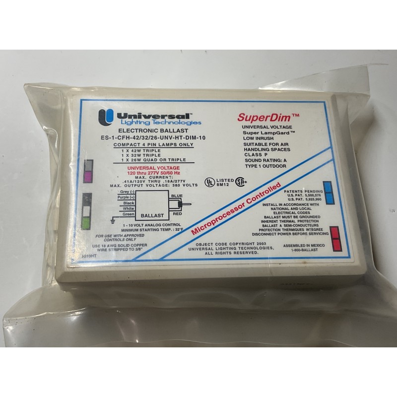 Universal ES-1-CFH-42/32/26-UNV-HT-DIM-10 Dimmable Electronic Ballast ...