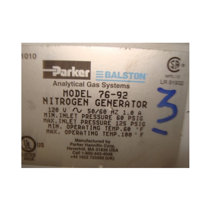Parker 76-92 Nitrogen Generator – High Purity Gas Solution