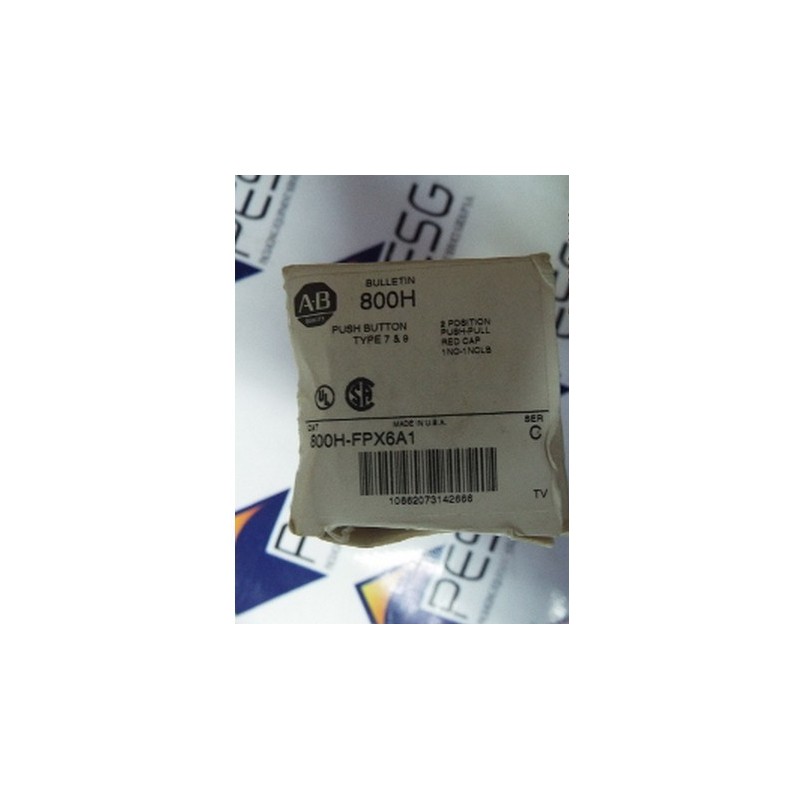 Allen-Bradley 800H-FPX6A1 Series C – 2-Position Red Mushroom Head Push-Pull Button
