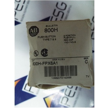 Allen-Bradley 800H-FPX6A1 Series C – 2-Position Red Mushroom Head Push-Pull Button