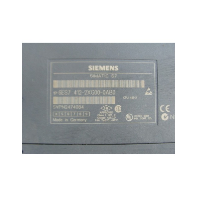 Siemens CPU412-272K 72KB | MODEL: 6ES7-412-2XG00-0AB0
