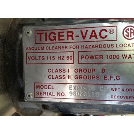 Tiger-Vac EXP1-10 CR Explosion-Proof Cleanroom Vacuum Cleaner